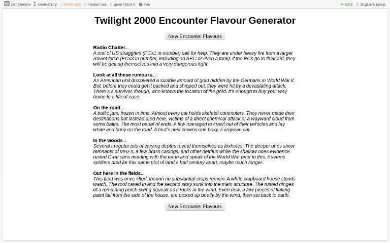 Twilight 2000 Encounter Flavour Generator