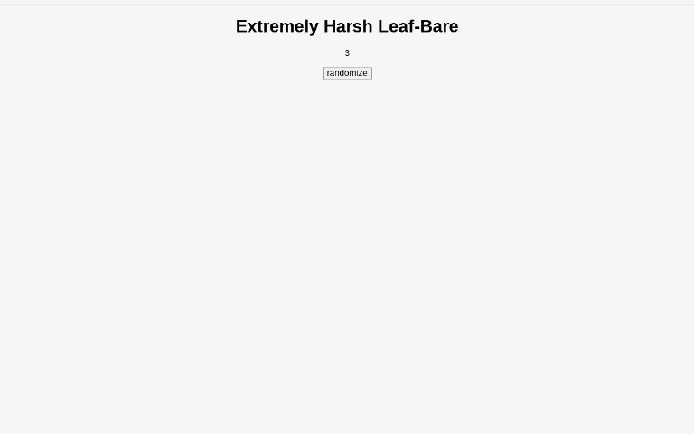Extremely Harsh Leaf-Bare ― Perchance Generator