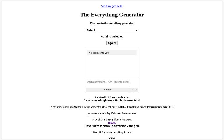 The Everything Generator