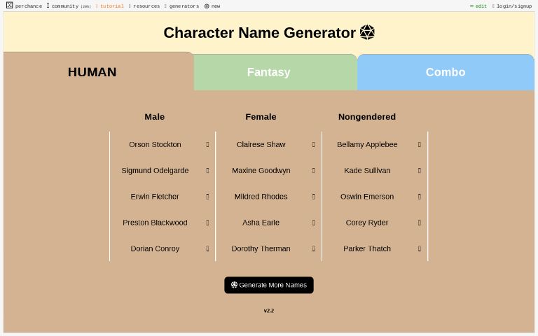 Character Name Generator