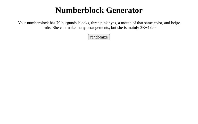 Numberblock Generator