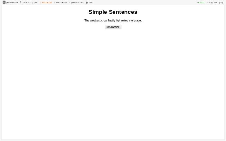 Simple Sentences ― Perchance Generator