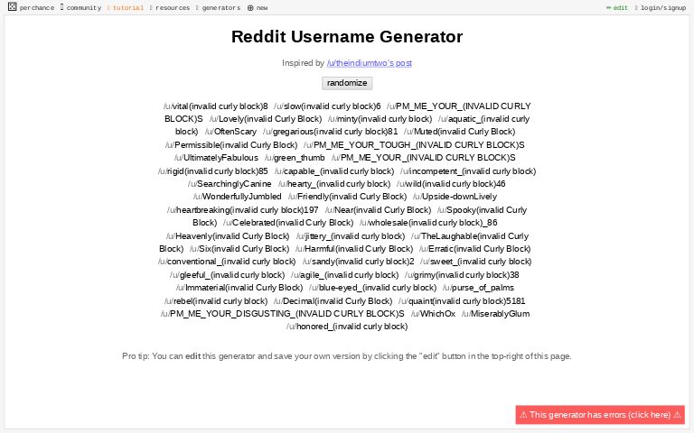 Reddit Username Generator