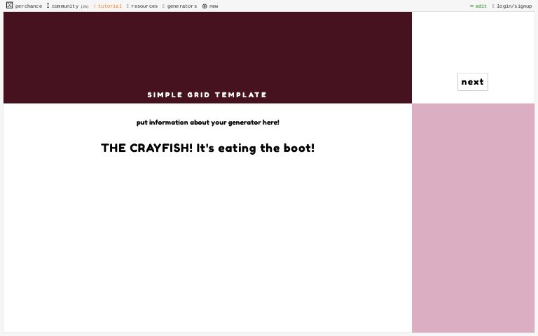 simple grid template ― Perchance Generator