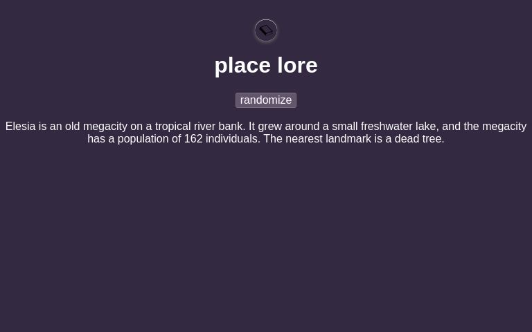 place lore ― Perchance Generator