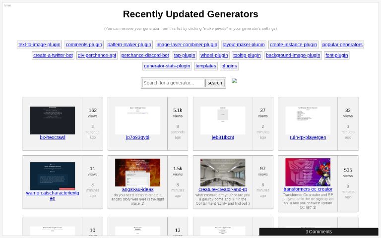 Recently Updated Generators
