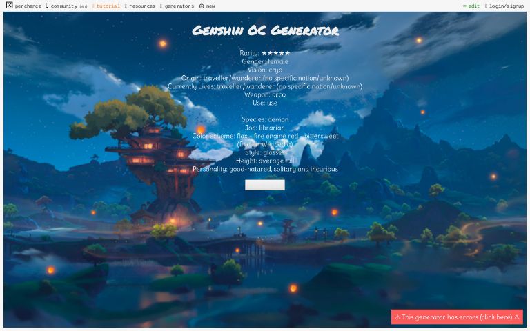 Genshin OC Generator