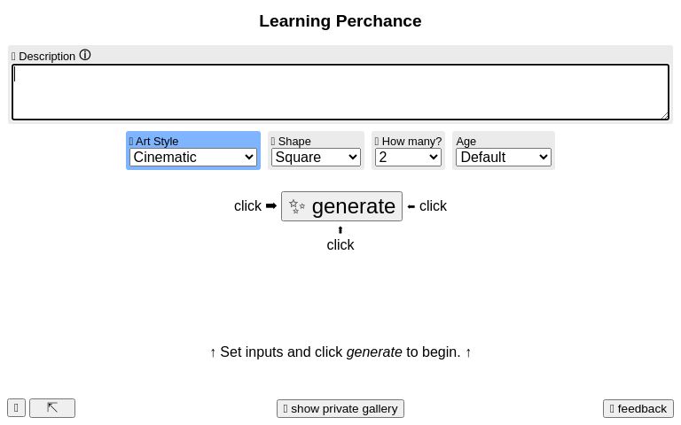 Learning Perchance (free, no sign-up, unlimited) ― Perchance Generator