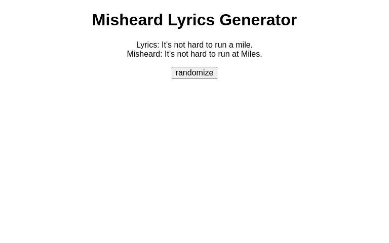 Misheard Lyrics Generator