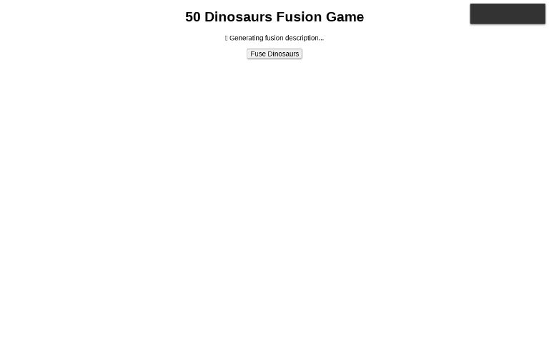 50 Dinosaurs Fusion Game ― Perchance Generator