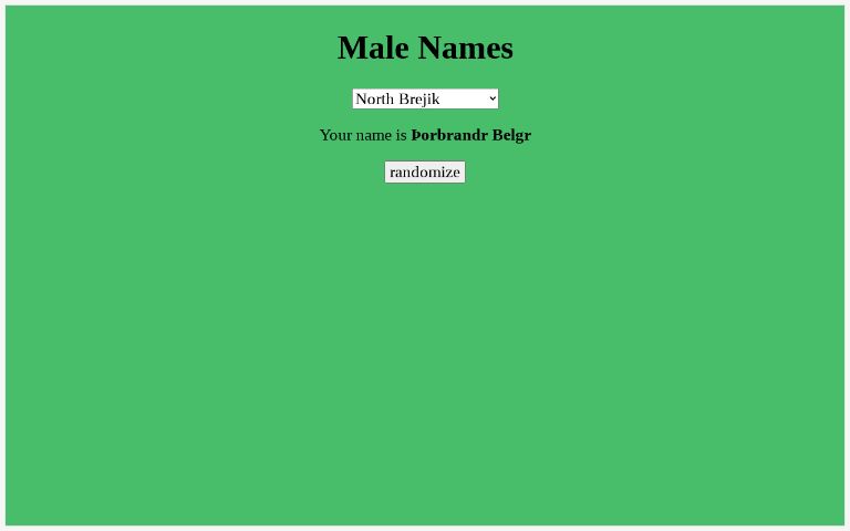 Male Names ― Perchance Generator