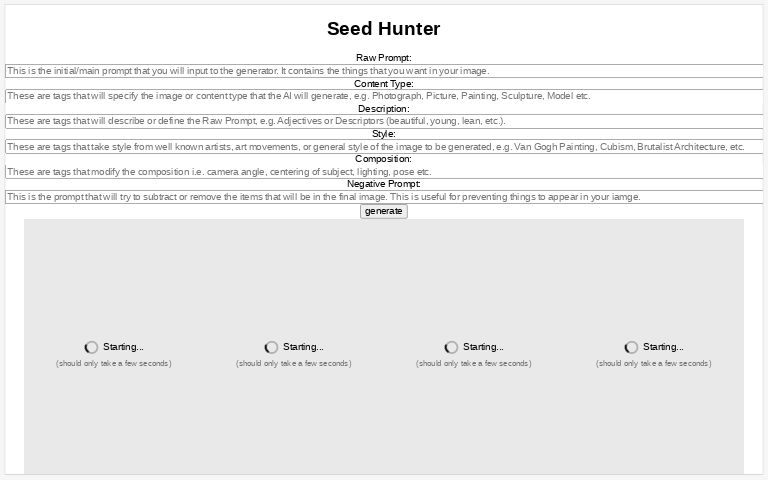 Seed Hunter ― Perchance Generator