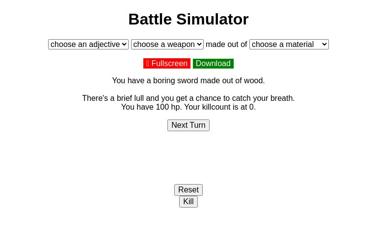 Battle Simulator ― Perchance Generator