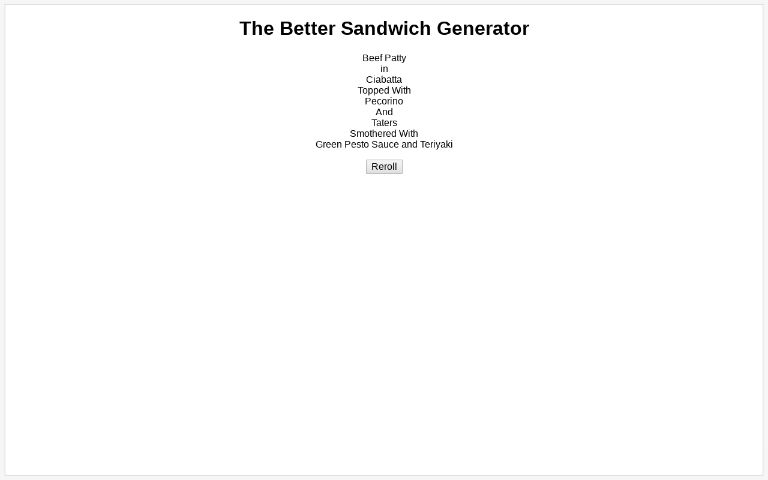 The Better Sandwich Generator