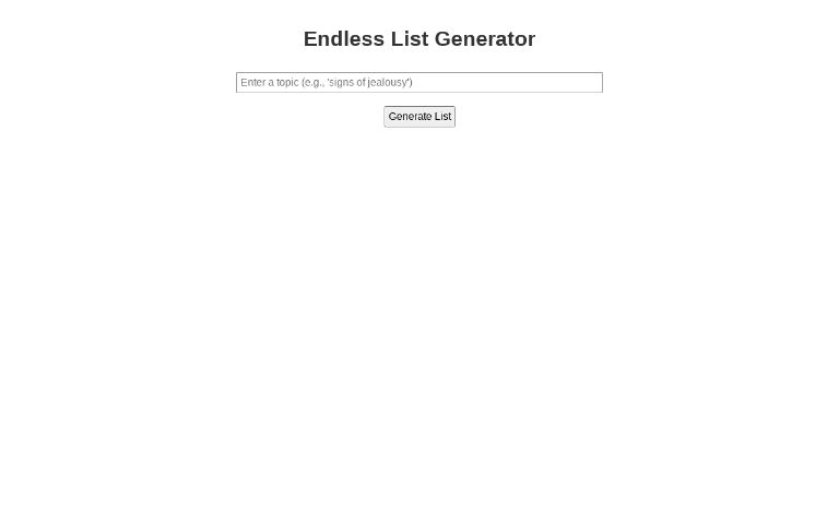Endless List Generator