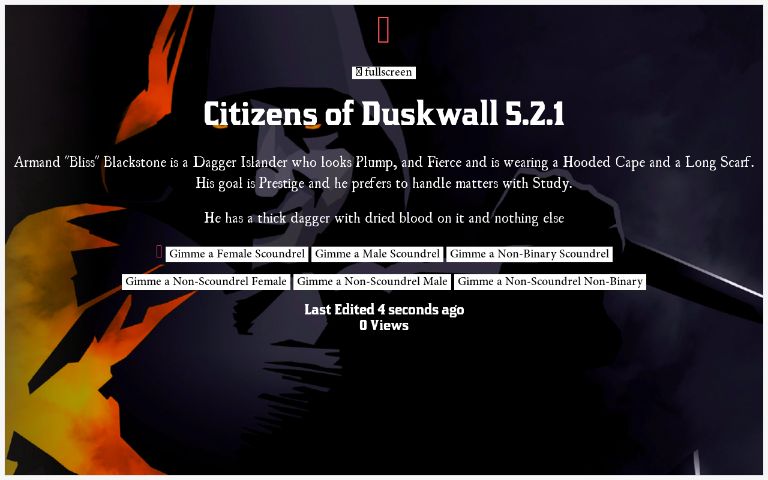 Citizens of Duskwall 5.2.1 ― Perchance Generator