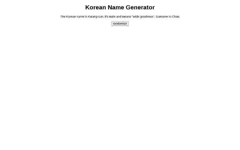 Korean Name Generator
