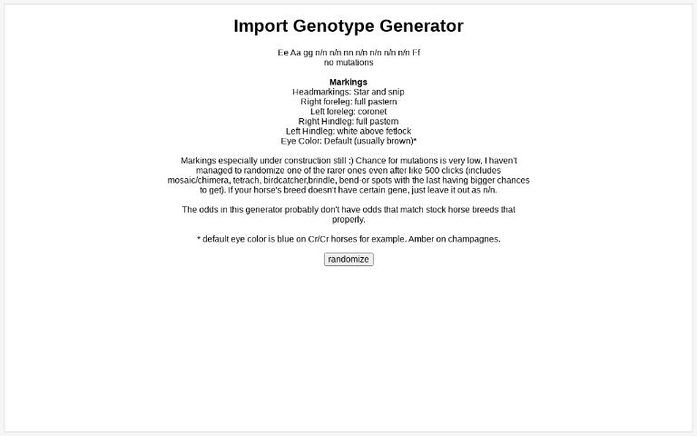 Import Genotype Generator