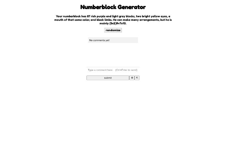 Numberblock Generator