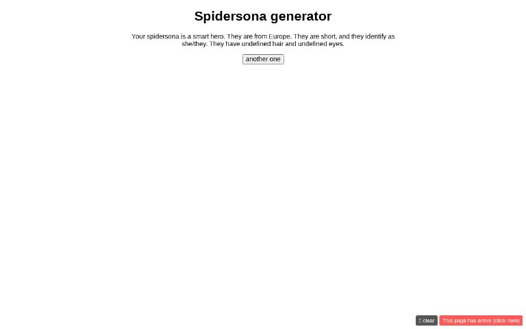 Spidersona generator