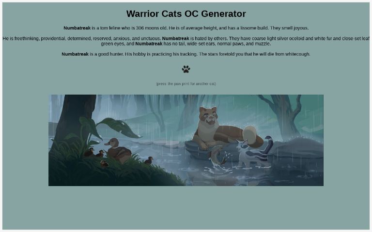 Warrior Cats OC Generator