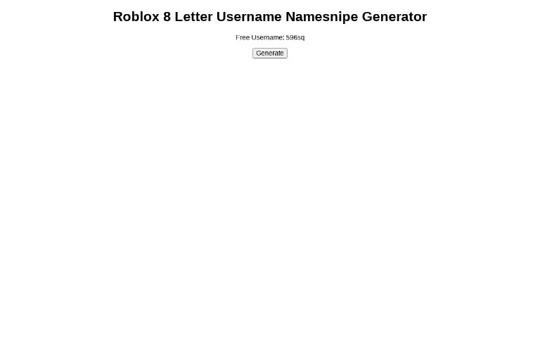 Roblox 8 Letter Username Namesnipe Generator