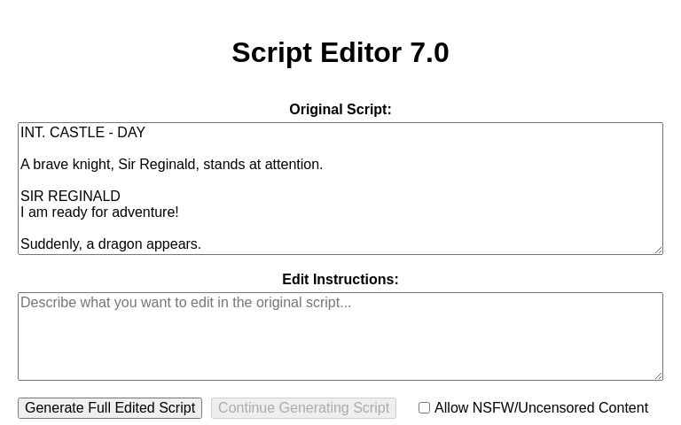 Script Editor 7.0 ― Perchance Generator