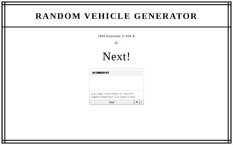 Random Vehicle Generator