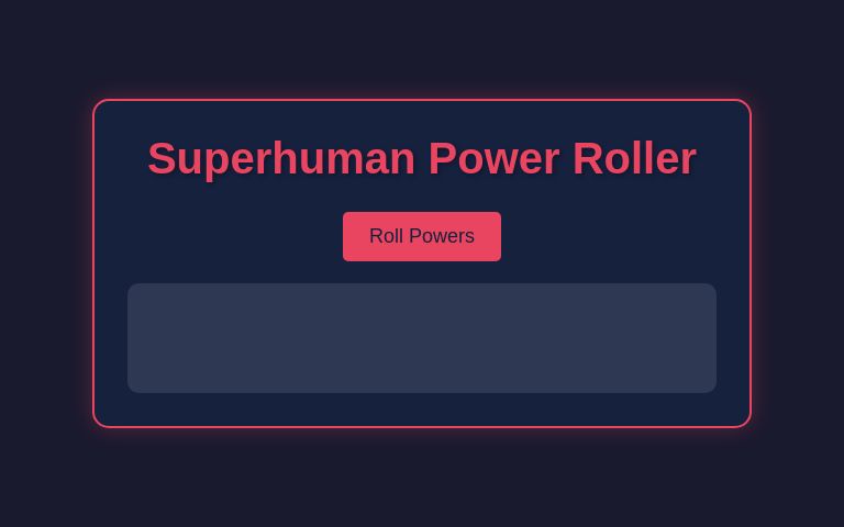 Superhuman Power Roller ― Perchance Generator