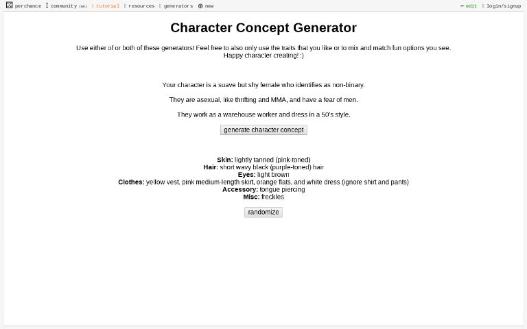 Character Concept Generator