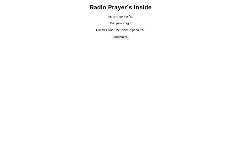 Radio Prayer´s Inside ― Perchance Generator