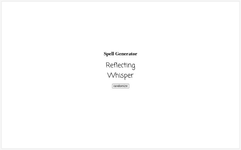 Spell Generator