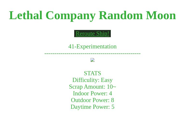 Lethal Company Random Moon ― Perchance Generator
