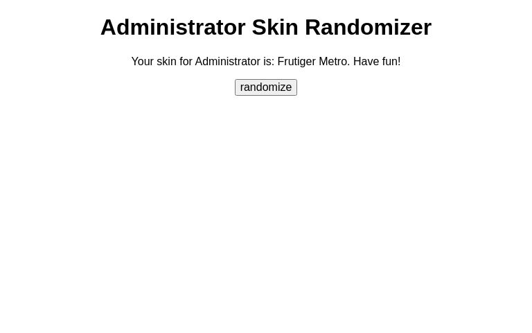 Administrator Skin Randomizer ― Perchance Generator