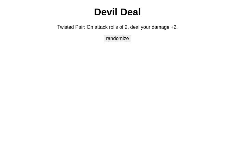 Devil Deal ― Perchance Generator