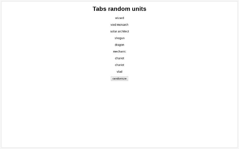 Tabs random units ― Perchance Generator
