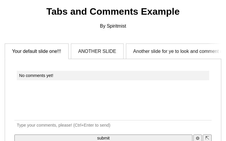 Tabs and Comments Example ― Perchance Generator