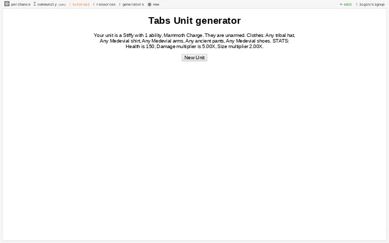 Tabs Unit generator