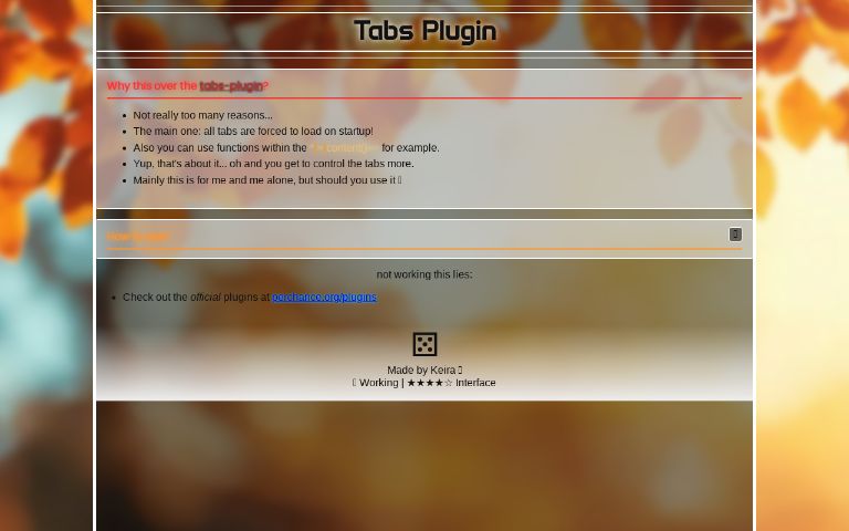 Tabs Plugin