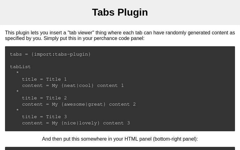 Tabs Plugin