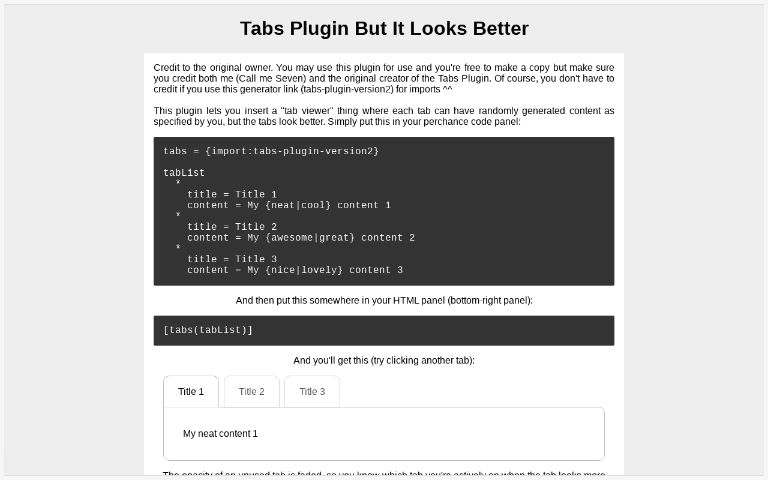 Tabs Plugin But It Looks Better