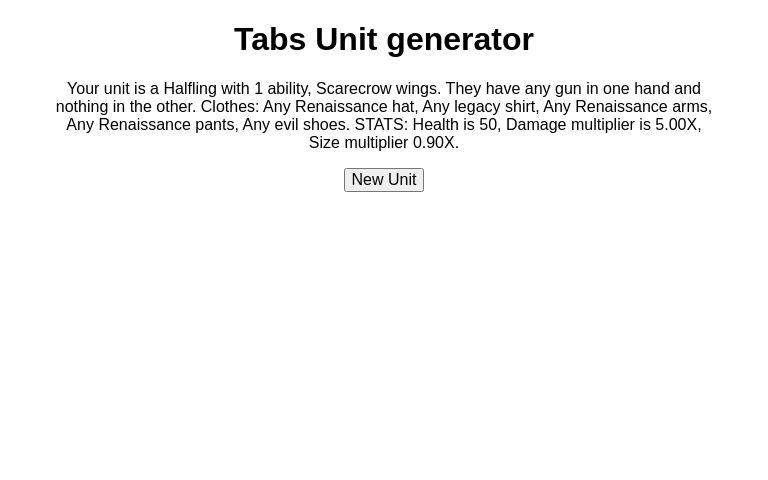 Tabs Unit generator