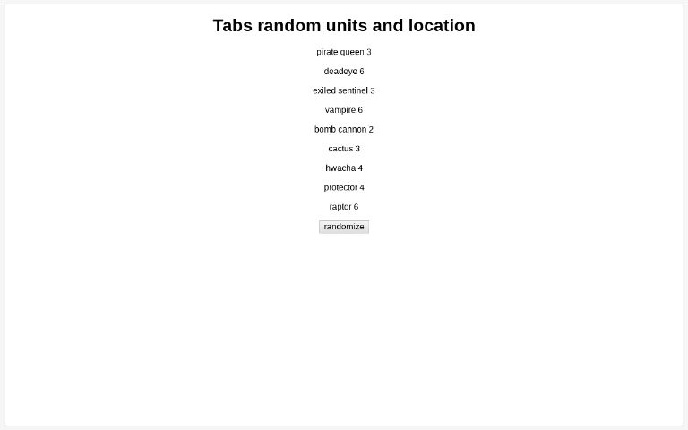 Tabs random units and location ― Perchance Generator