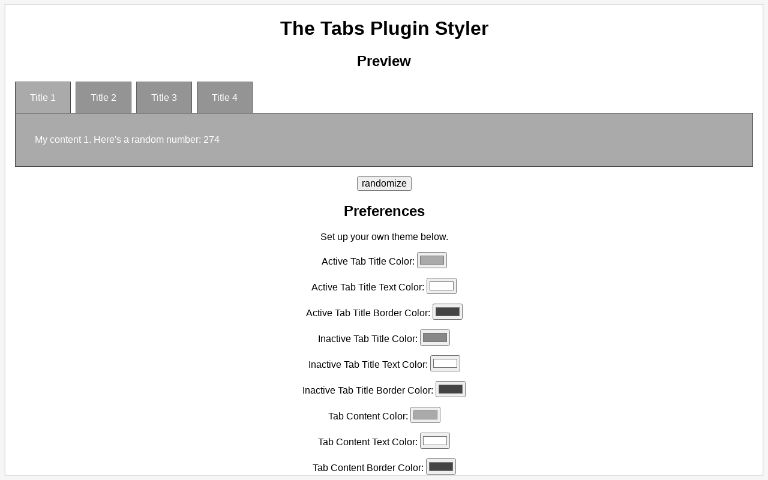 The Tabs Plugin Styler
