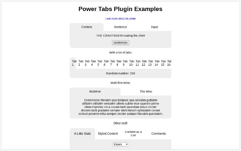 Power Tabs Plugin Examples
