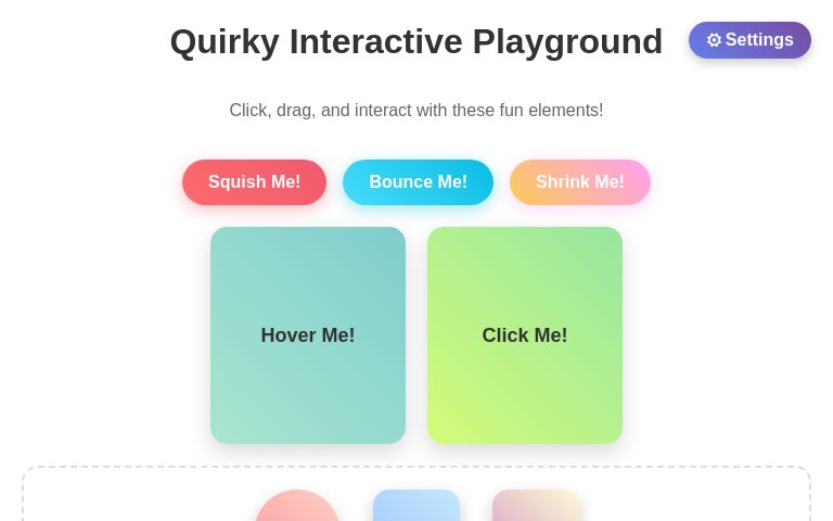Quirky Interactive Playground ― Perchance Generator