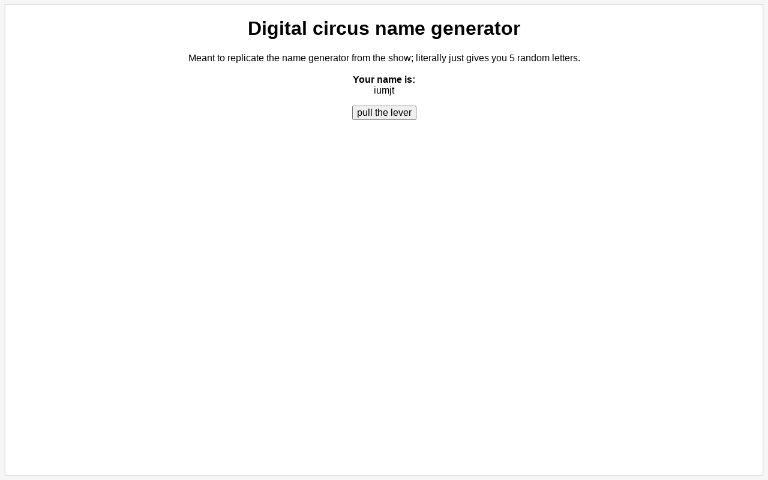 Digital circus name generator