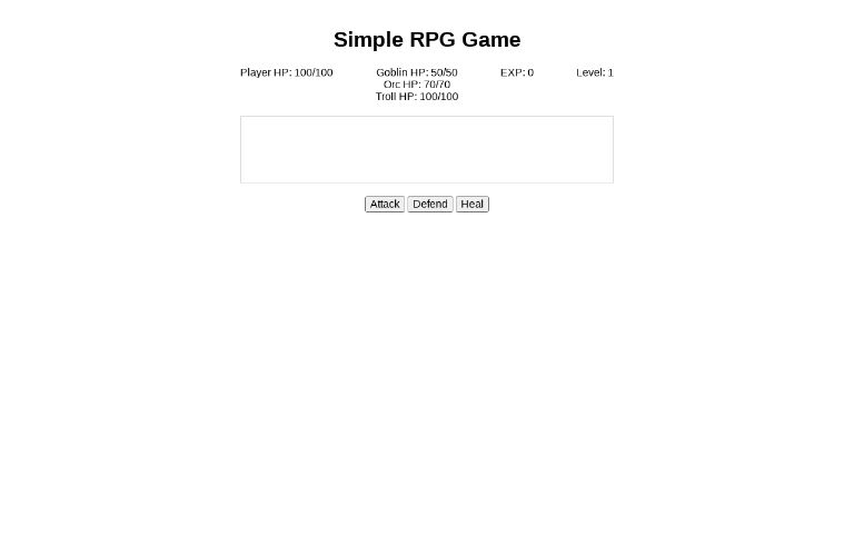 Simple RPG Game ― Perchance Generator