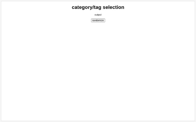 category/tag selection ― Perchance Generator