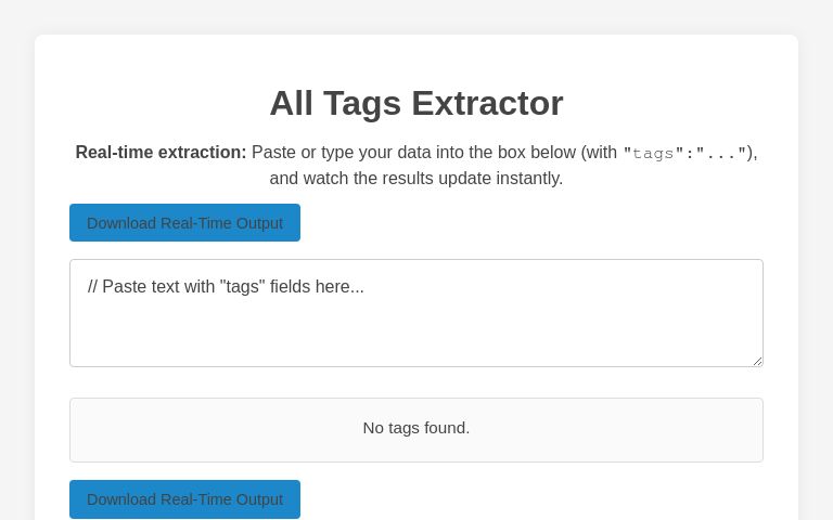 All Tags Extractor ― Perchance Generator